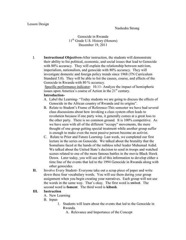 Genocide lesson plan | PDF