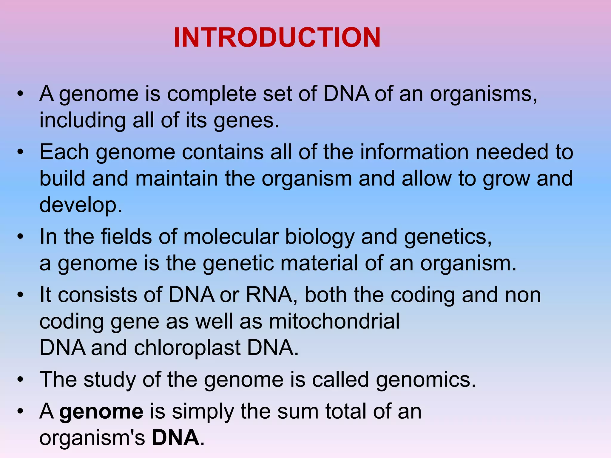 Genome concept, types, and function | PPTX