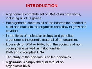 Genome concept, types, and function | PPTX