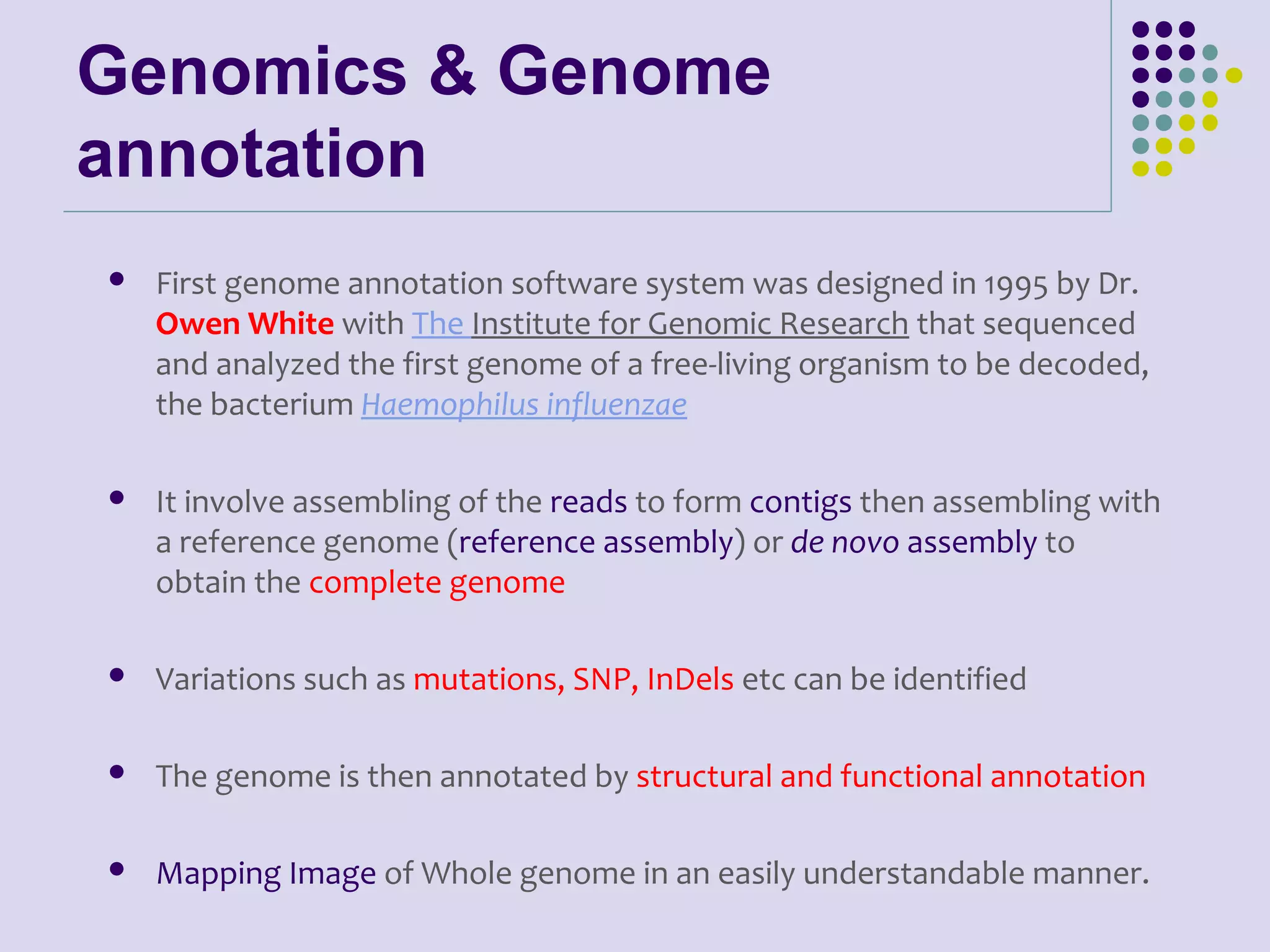 Genome Annotation 2013 Ppt Genetics Science