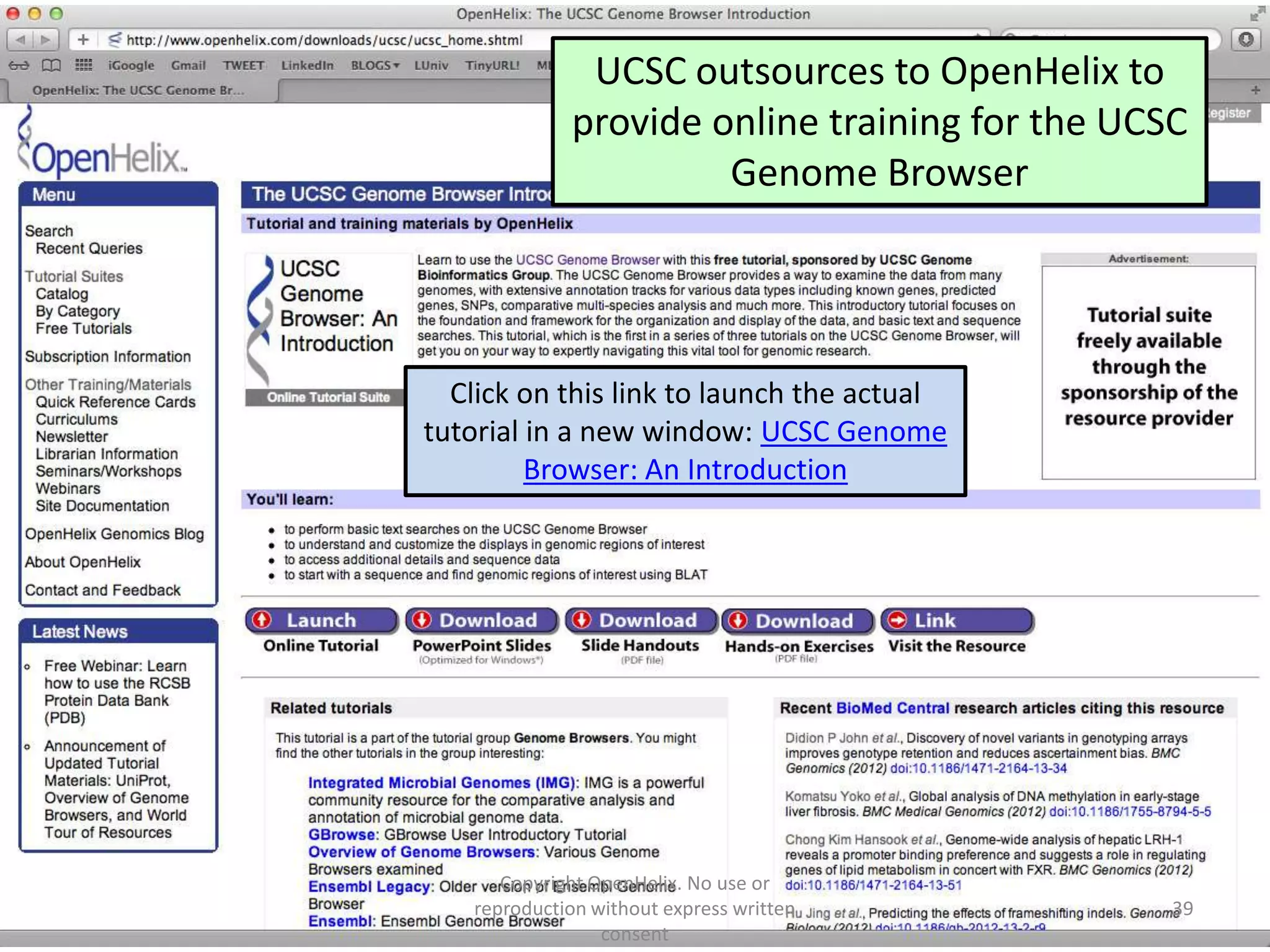 Genomics and OpenHelix - Basic Intro 12apr09 | PPTX
