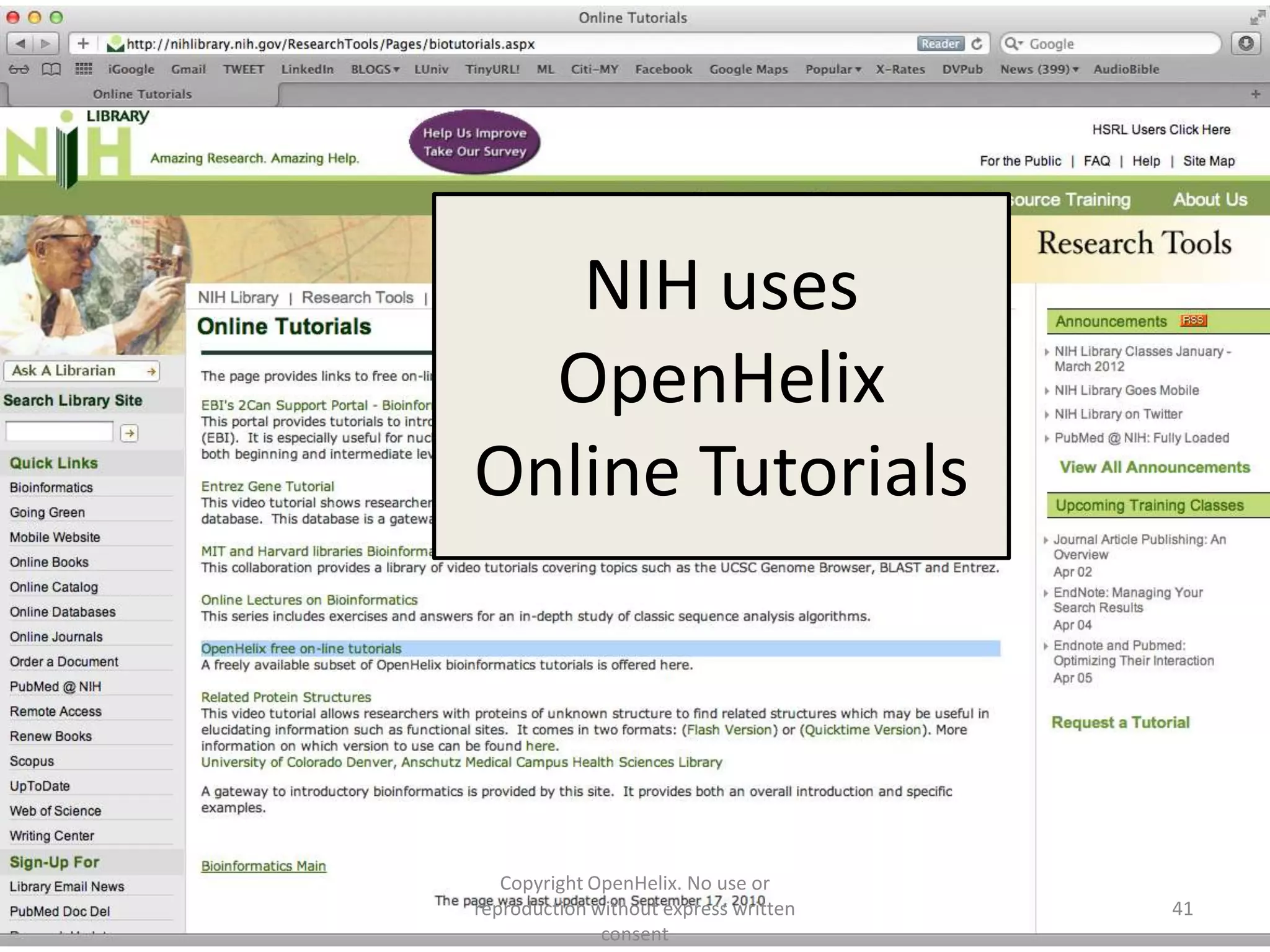 Genomics and OpenHelix - Basic Intro 12apr09 | PPTX