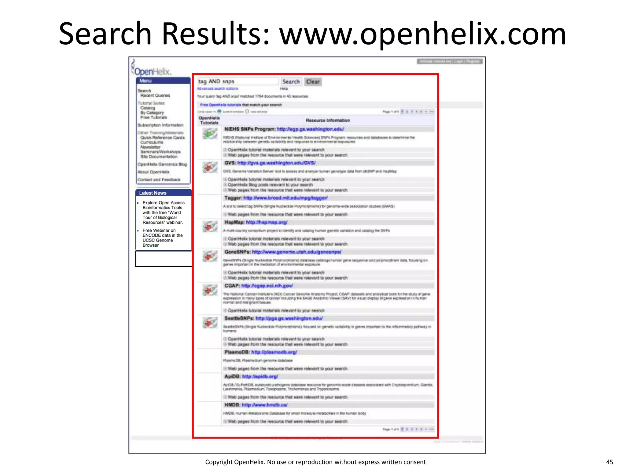 Genomics and OpenHelix - Basic Intro 12apr09 | PPTX