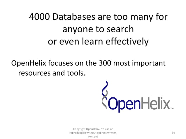 Genomics and OpenHelix - Basic Intro 12apr09 | PPTX