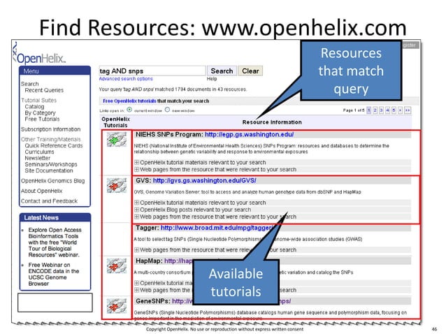 Genomics and OpenHelix - Basic Intro 12apr09 | PPT