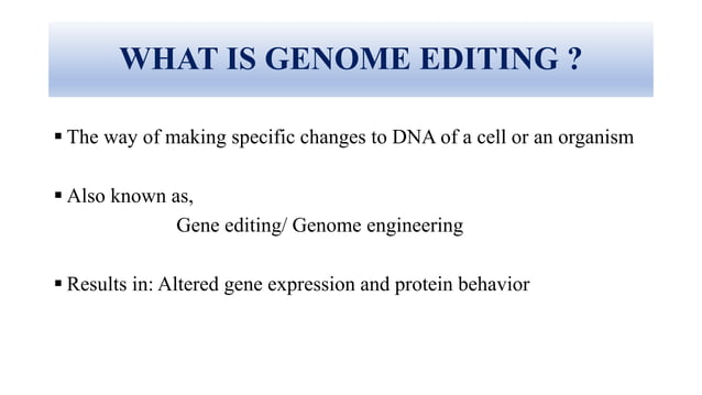 Genome editing | PPT