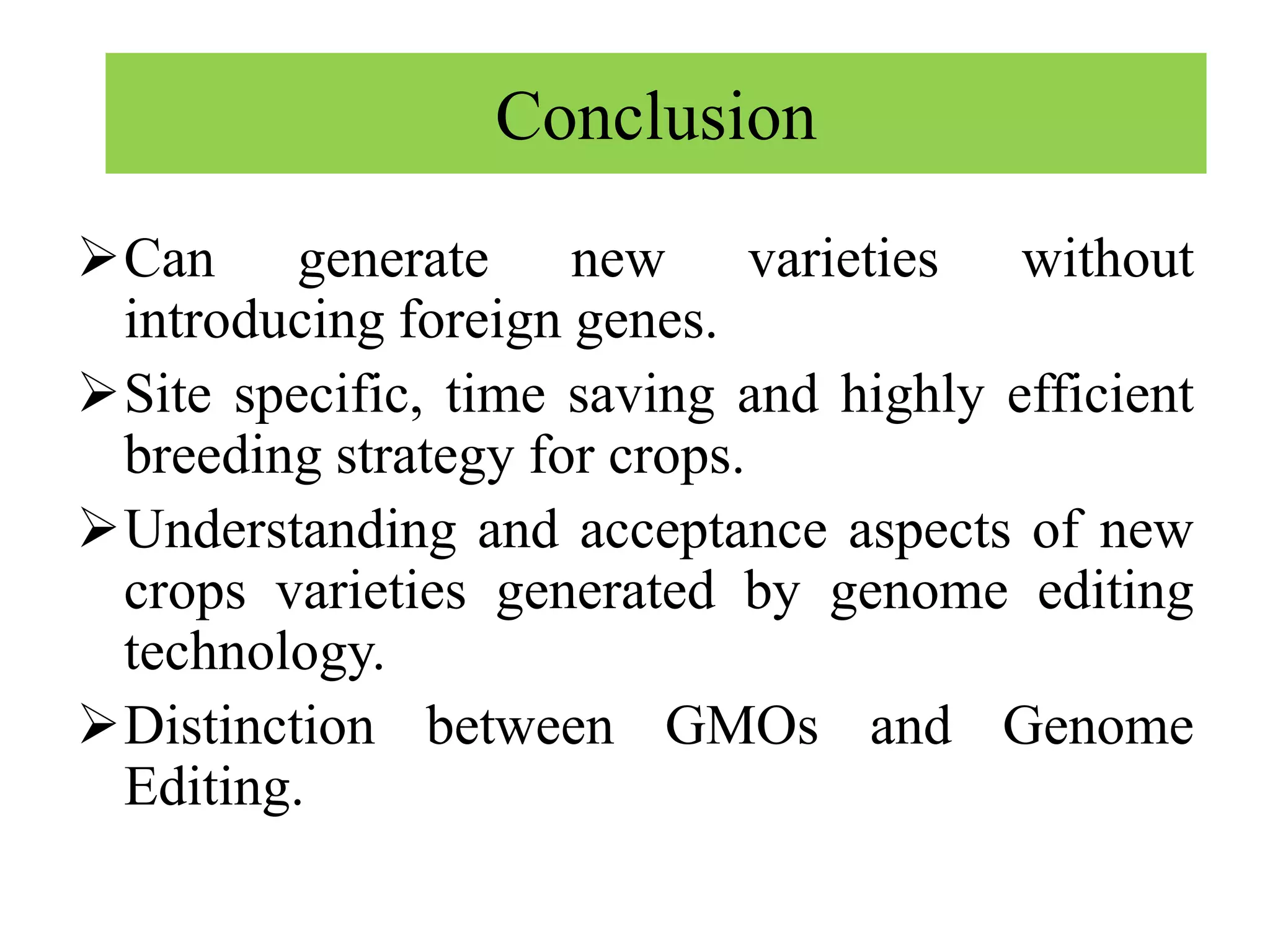 Genome editing technology future dynamic for crop improvement | PPTX