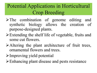 Genome editing technology future dynamic for crop improvement | PPTX