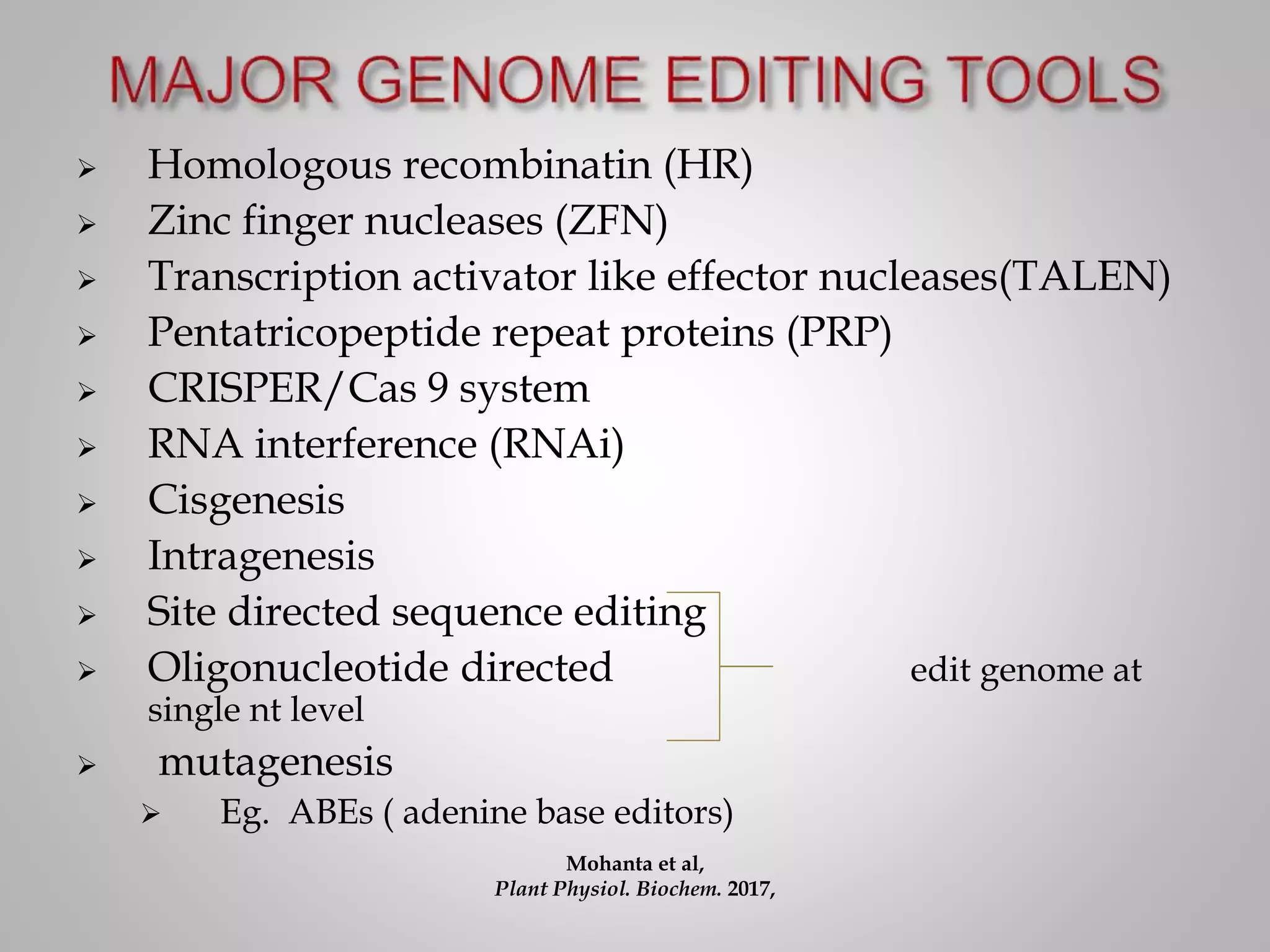 Genome editing tools in plants | PPTX