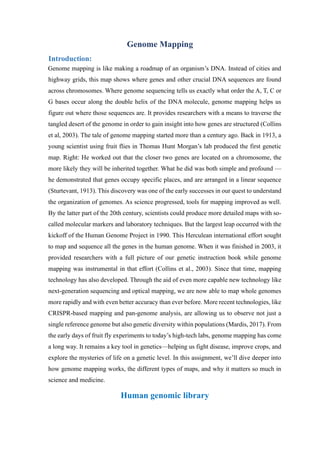 Genome Mapping -Assignment ( Molecular Biology) | PDF