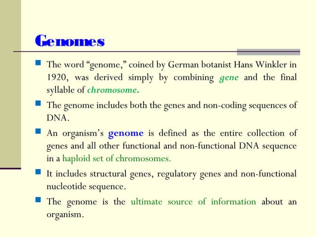 Genome organisation | PPT | Biological Sciences | Science