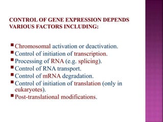 Genome organization and gene expression and its regulation | PPTX