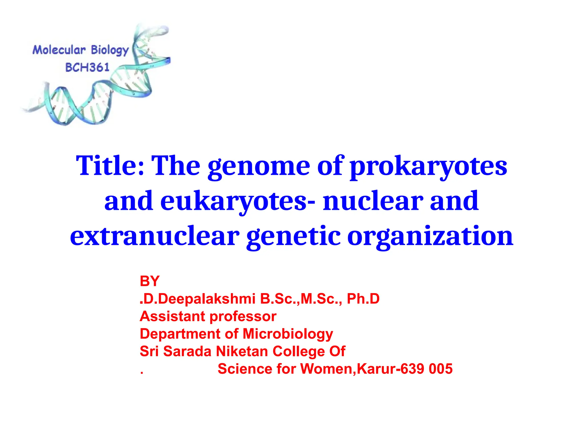 GENOME ORGANIZATION OF PROKARYOTES EUKARYOTES.pptx