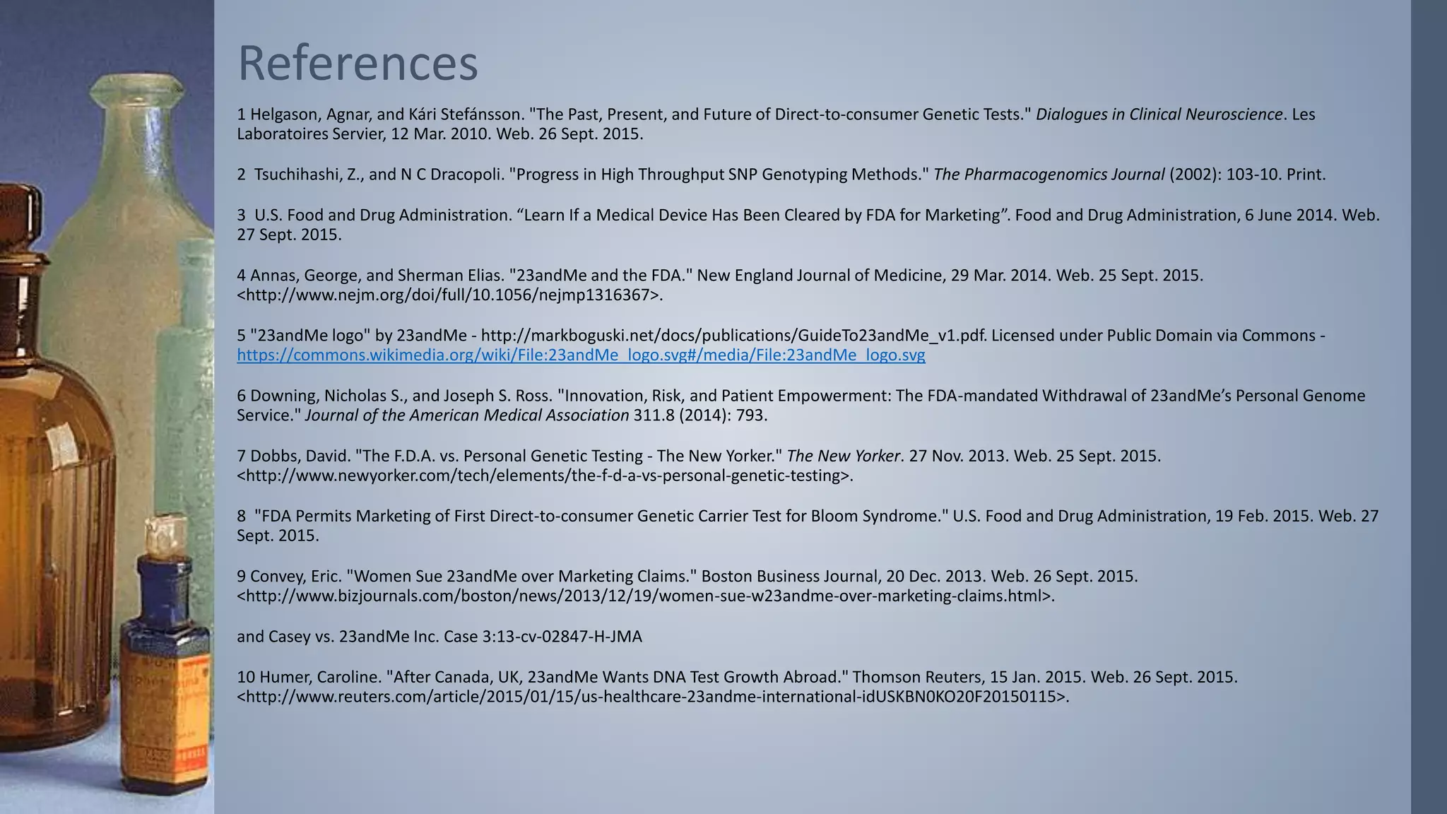 Direct to Consumer Genetic Testing | PPTX