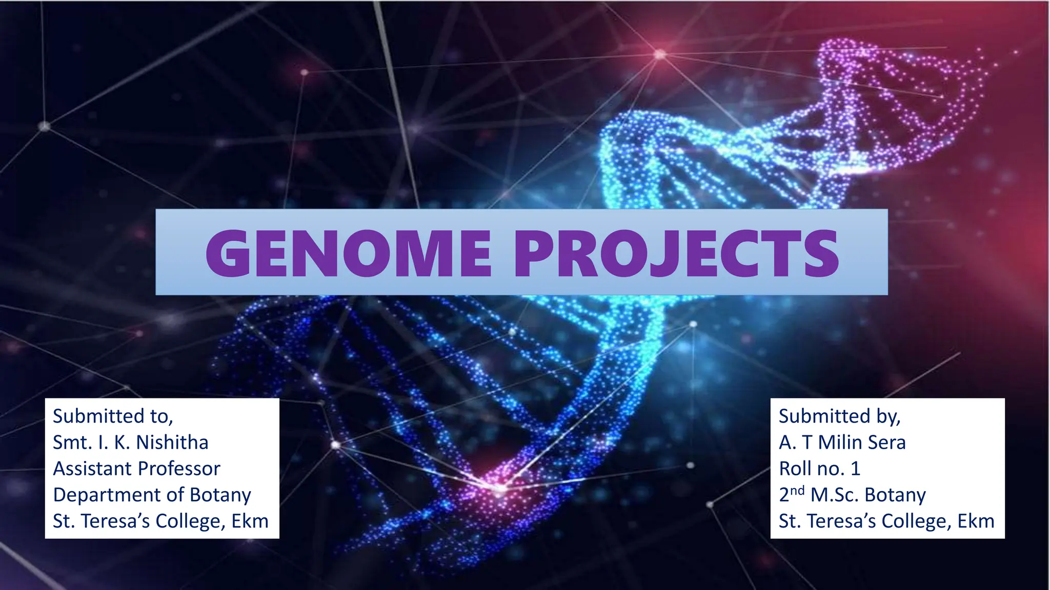 Genome Projects : Human, Rice,Wheat,E coli and Arabidopsis. | PPTX
