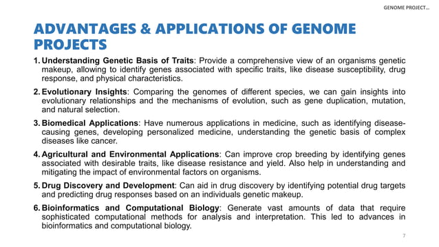 Genome Projects : Human, Rice,Wheat,E coli and Arabidopsis. | PPTX