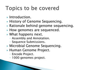 Genome sequencingprojects | PPT