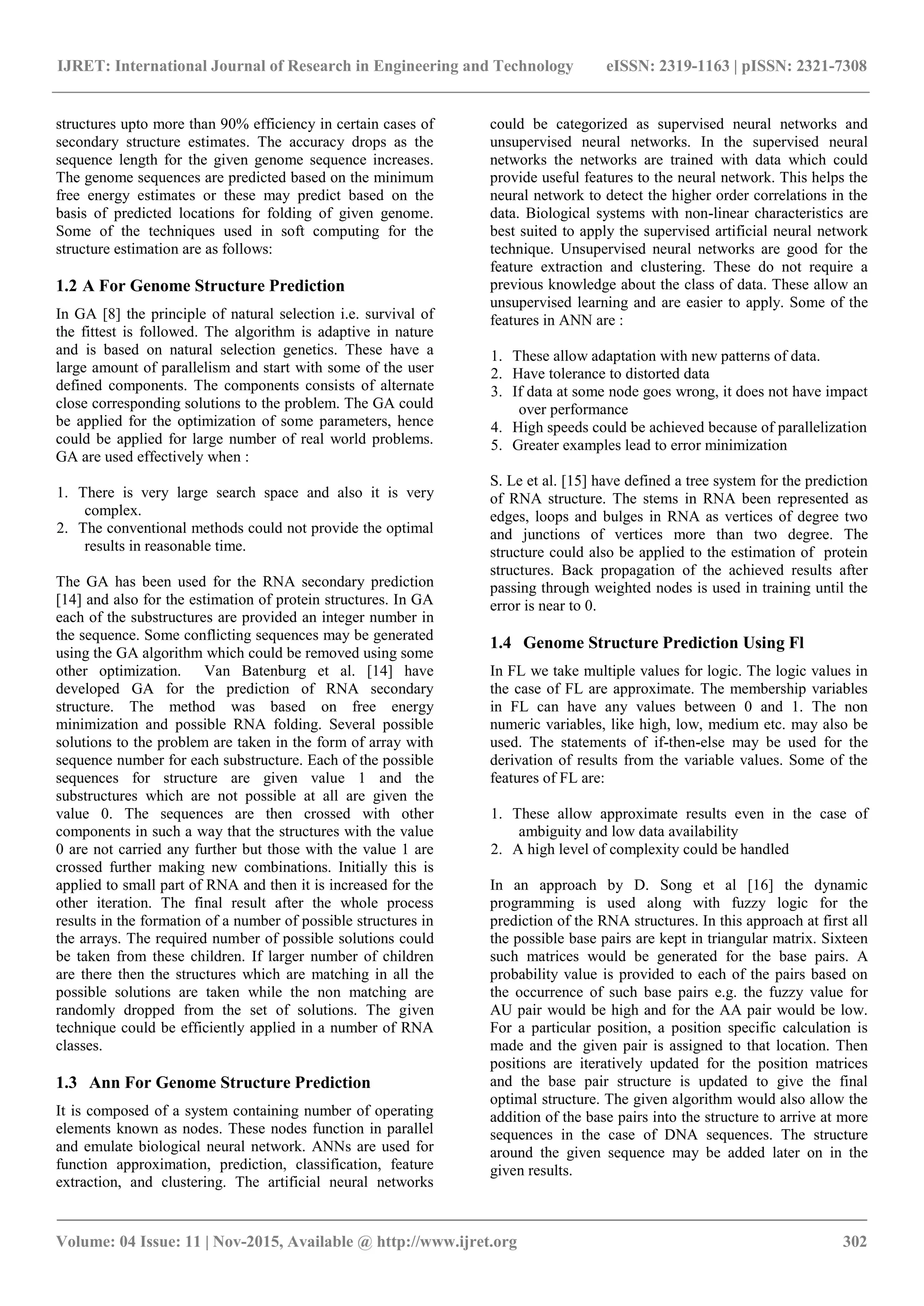 Genome Structure Prediction A Review Over Soft Computing Techniques Pdf