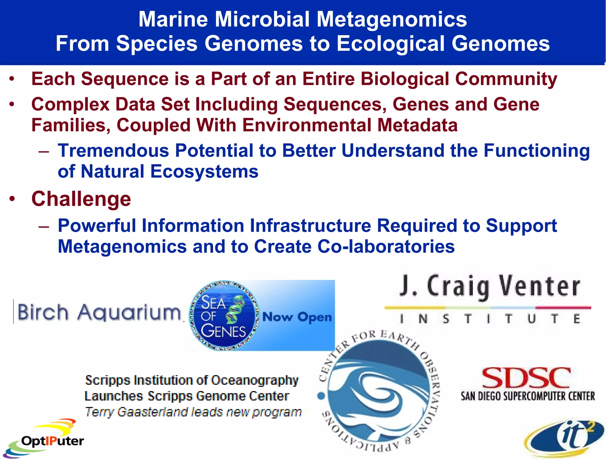 Building an Information Infrastructure to Support Genetic Sciences | PPT