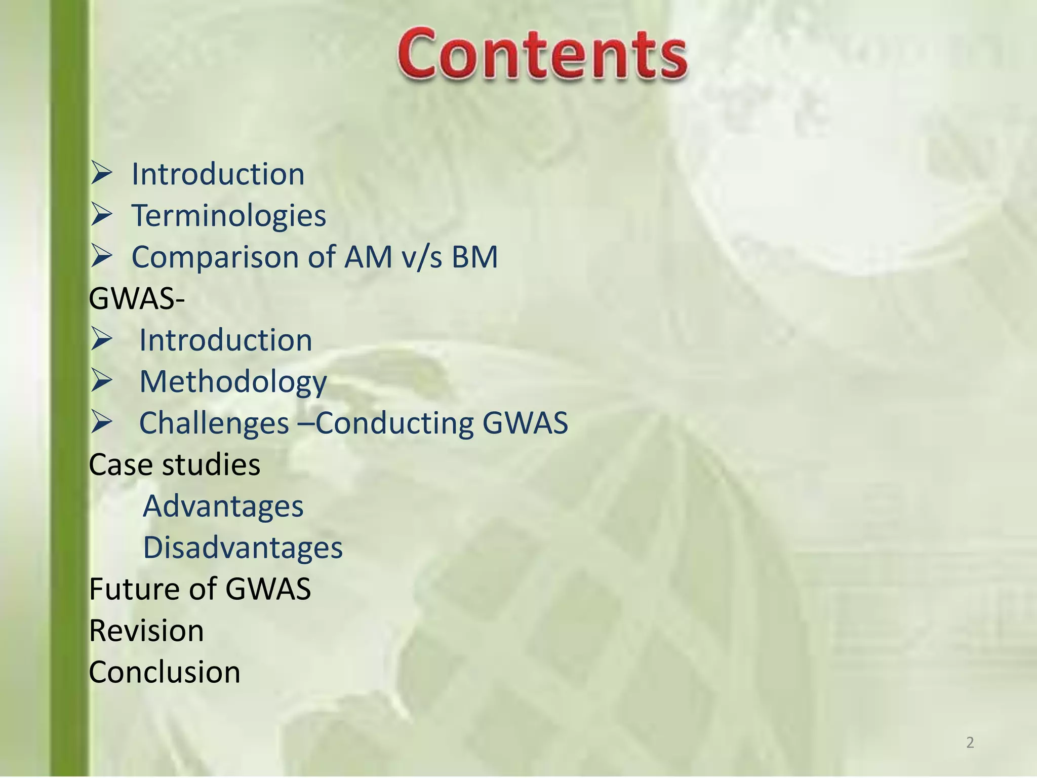 Genome wide association studies seminar | PPTX