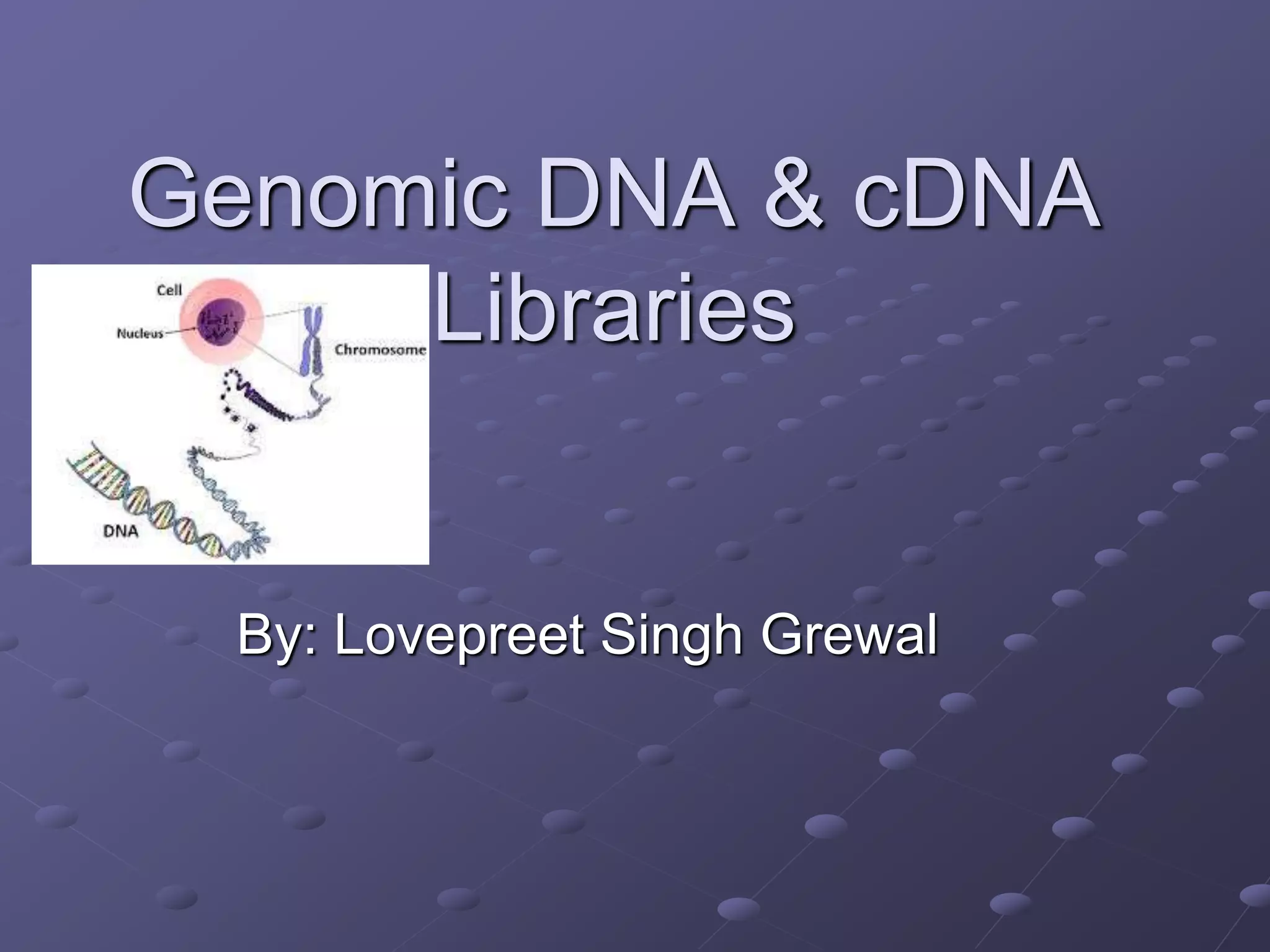 Genomic and c dna libraries by lovepreet singh grewal | PPT