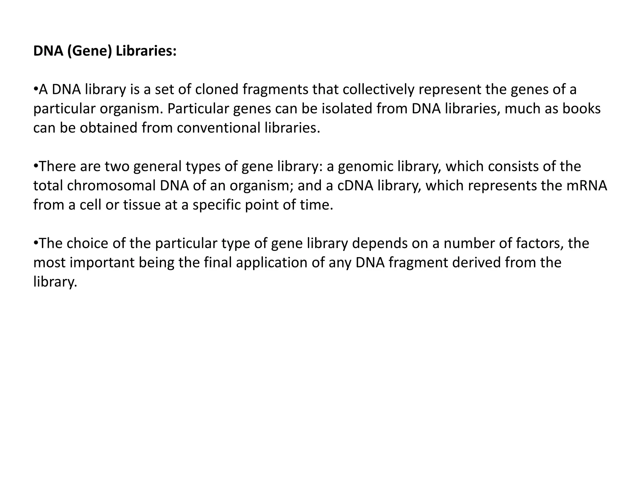 Genomic and c dna library | PPTX