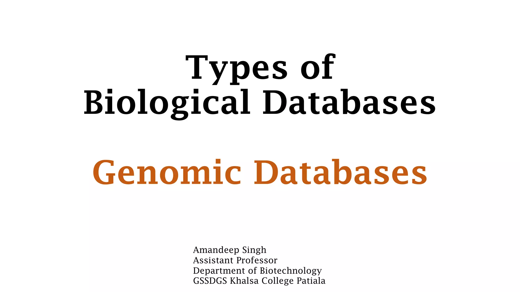Genomic databases | PDF