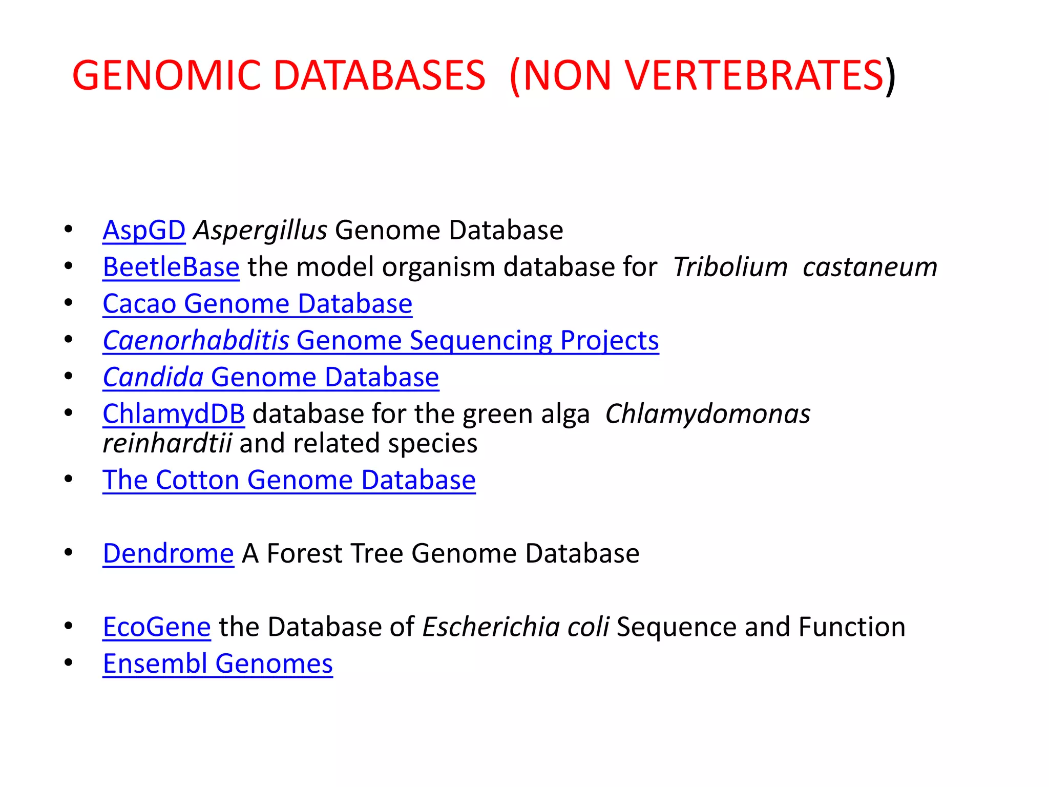 Genomic databases | PPTX