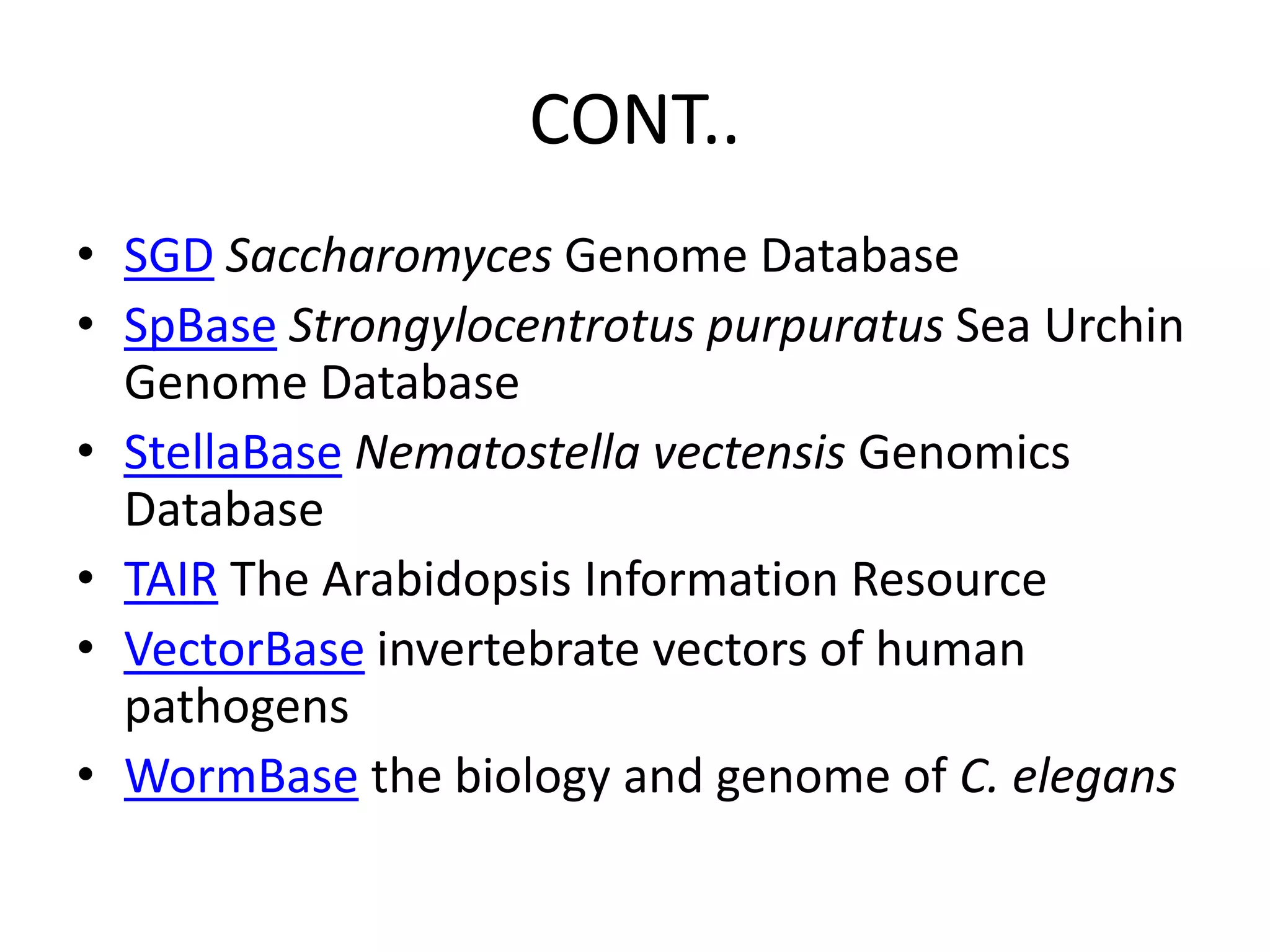 Genomic databases | PPTX