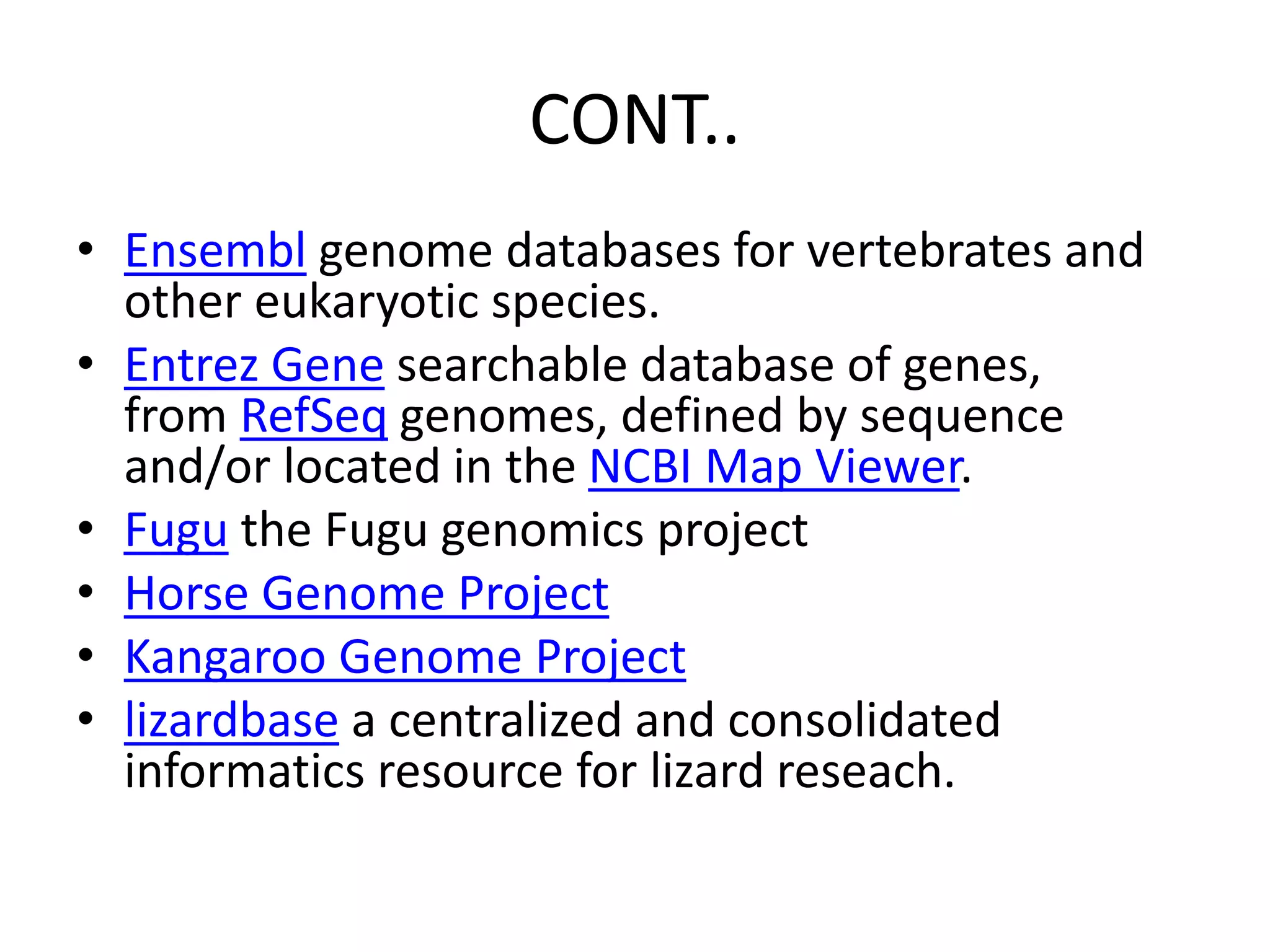 Genomic databases | PPTX