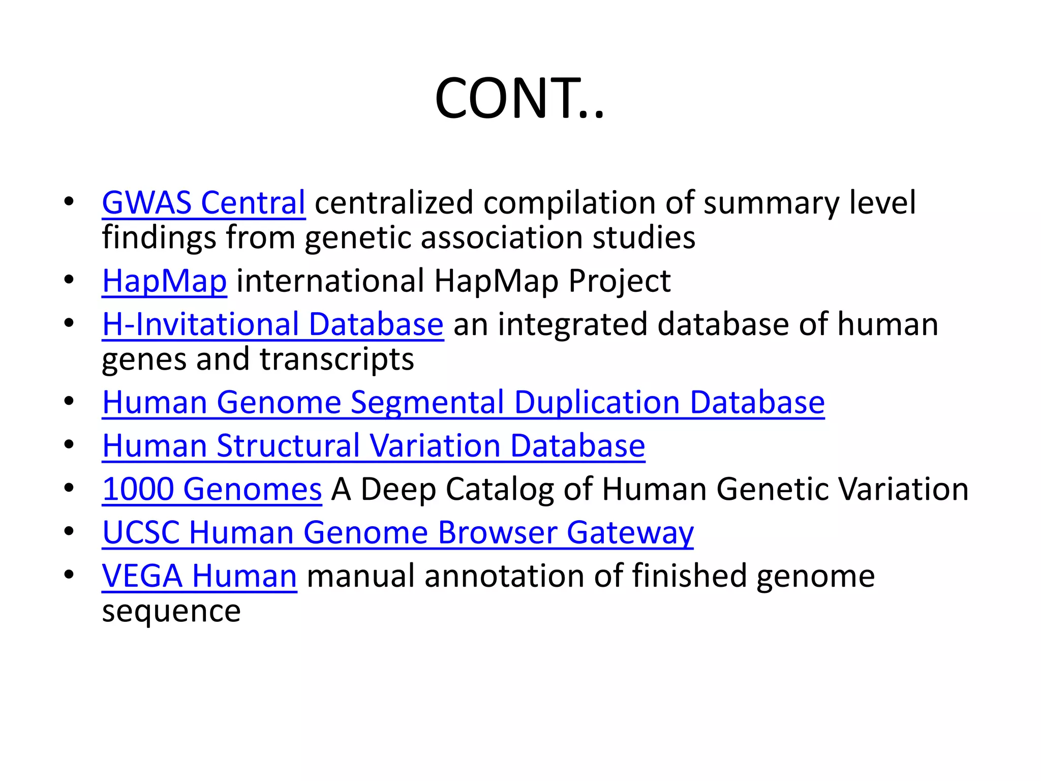 Genomic databases | PPTX