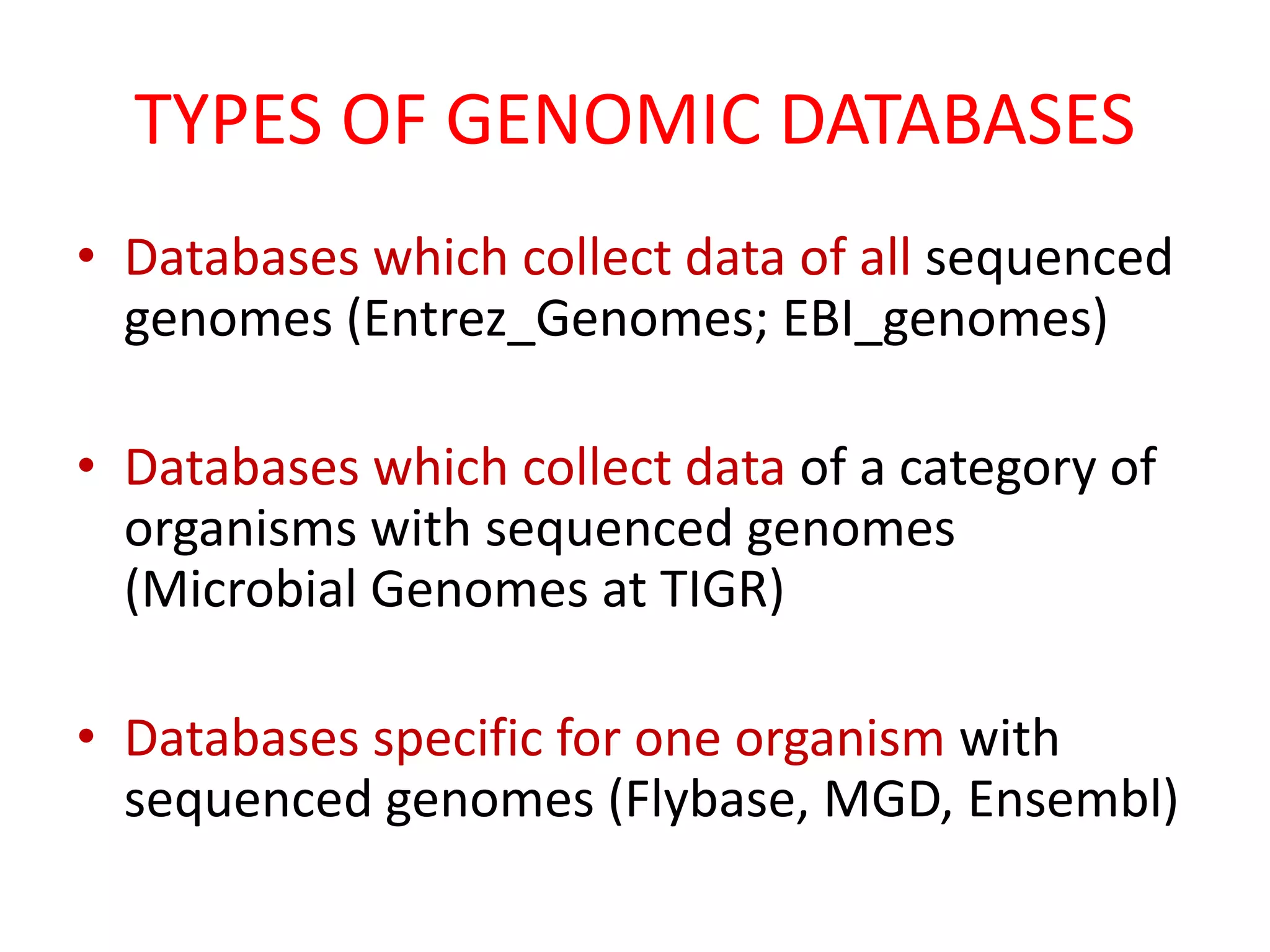 Genomic databases | PPTX