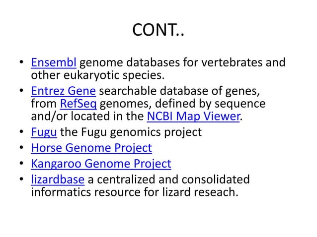 Genomic databases | PPTX