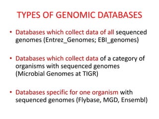 Genomic databases | PPTX
