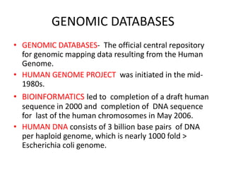 Genomic databases | PPTX