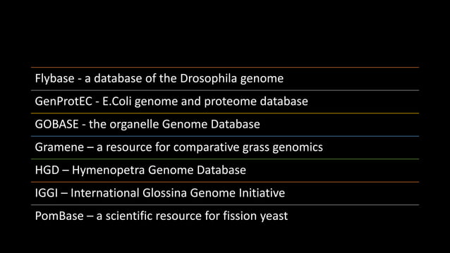 Genomic Databases-.pptx | Databases | Computer Software and Applications