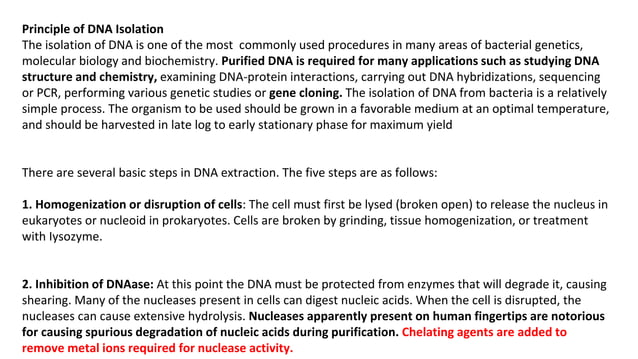 Genomic DNA isolation Presentation for Teachers | PPTX