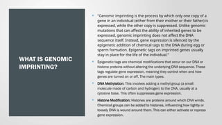 Genomic imprinting and it's effect on development | PPTX