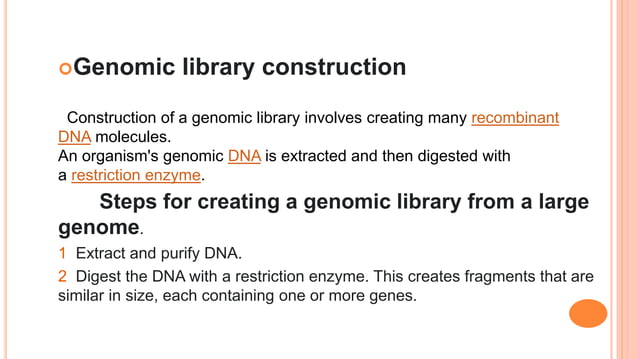 genomic library.pptx | Biological Sciences | Science