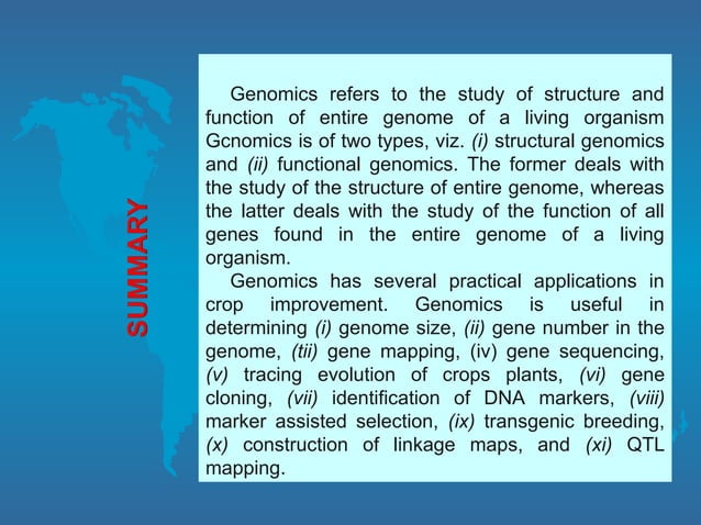 Genomics and Plant Genomics | PPT