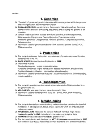 Introduction to basic concept of genomics | PDF