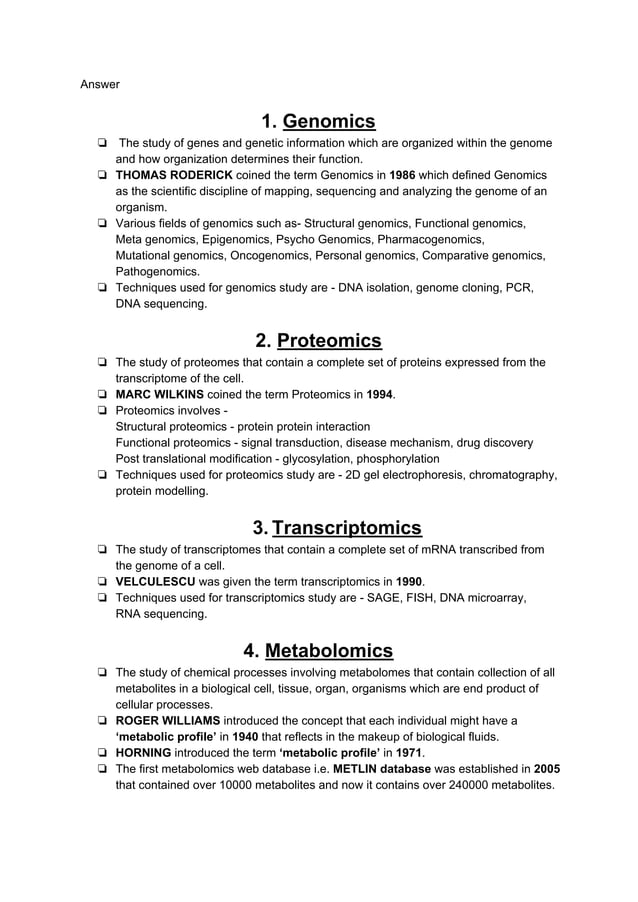 Introduction to basic concept of genomics | PDF