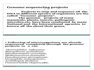 GENOMICS, HUMAN GENOME PROJECT AND DNA SEQUENCING | PPTX