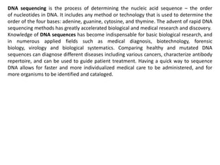 GENOMICS, HUMAN GENOME PROJECT AND DNA SEQUENCING | PPTX