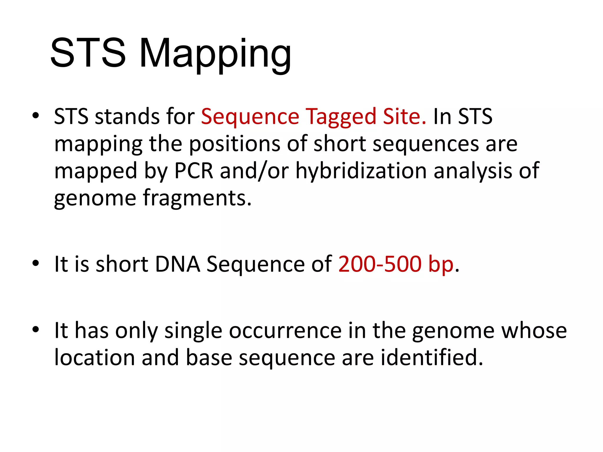 Mapping Techniques - Fluorescent in situ Hybridization(FISH) and Sequence Tagged Site(STS) | PPT