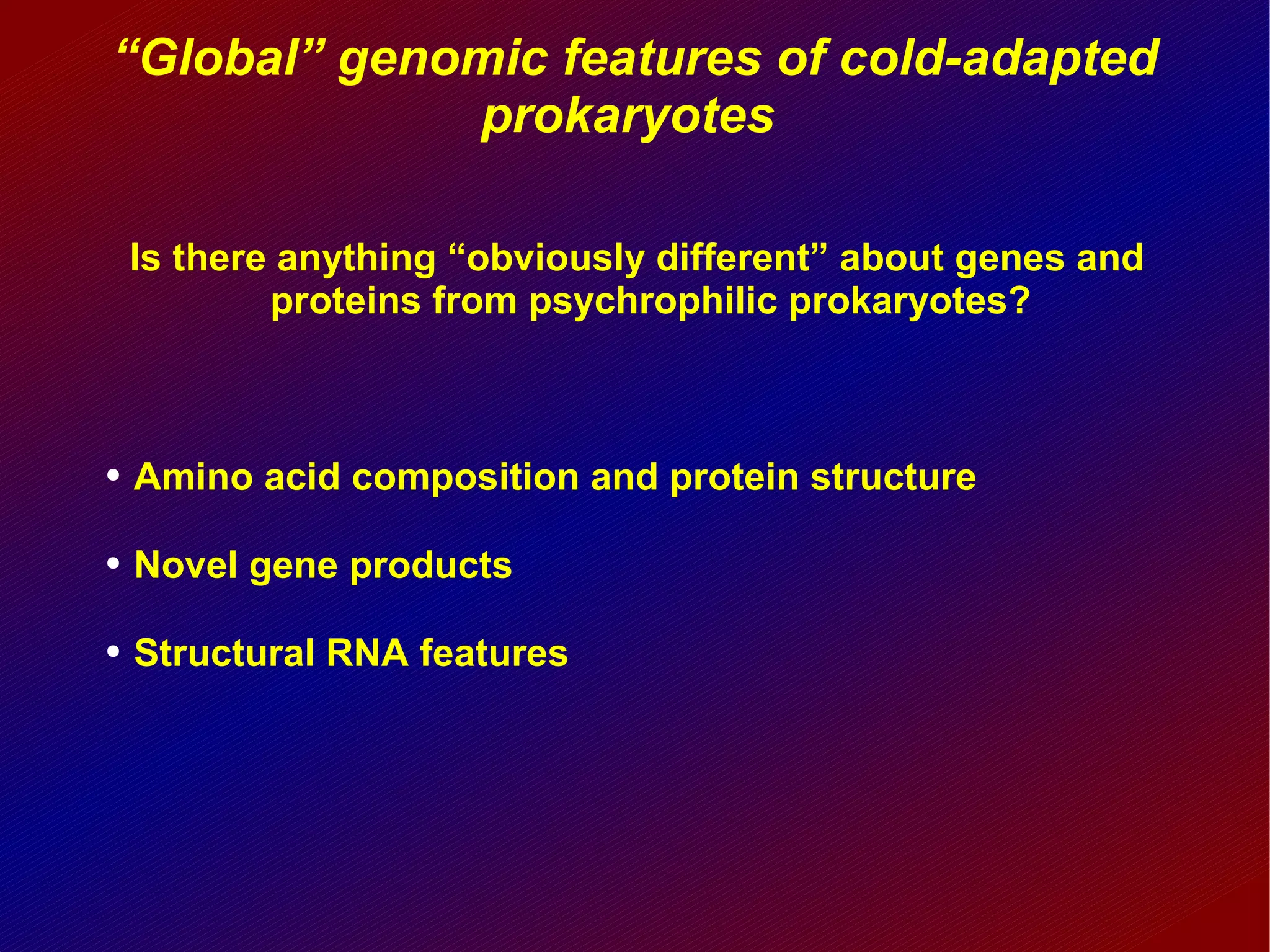 Genomics of cold-adapted microorganisms | PDF