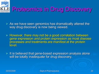 Genomics & Proteomics Based Drug Discovery | PPT