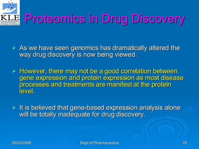 Genomics & Proteomics Based Drug Discovery | PPT | Biotech and ...