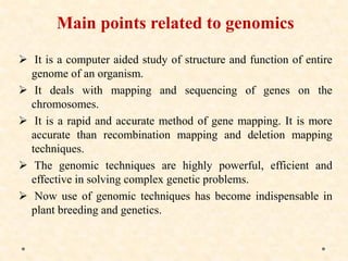 Genomics and its application in crop improvement | PDF
