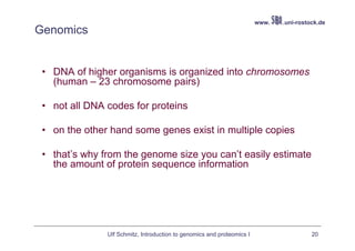 Genomics and proteomics I | PDF